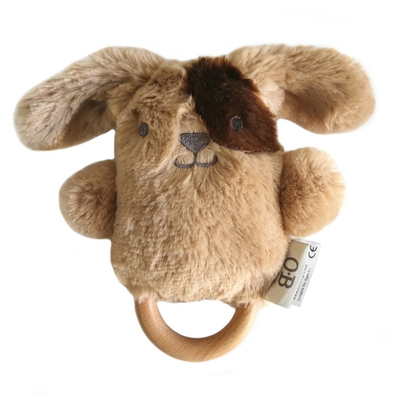 HOCHET CHIEN AVEC ANNEAU DENTITION BOIS Modèle OB Design Miel PER